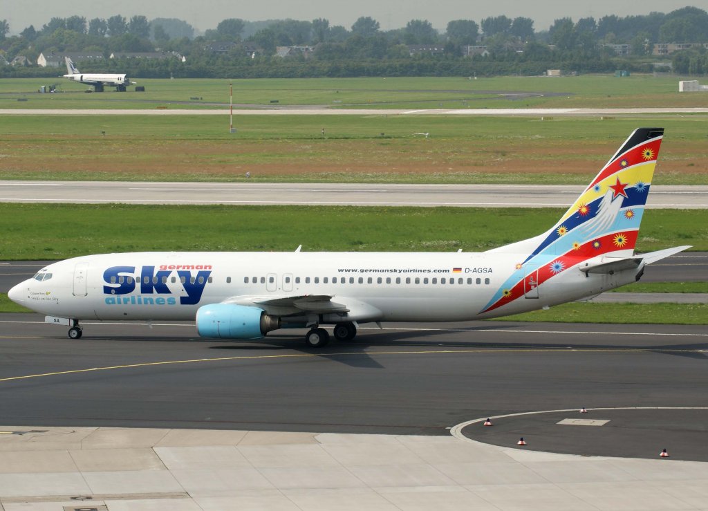 German Sky Airlines, D-AGSA, Boeing 737-800, 28.07.2011, DUS-EDDL, Düsseldorf, Gemany - Flugzeug ...