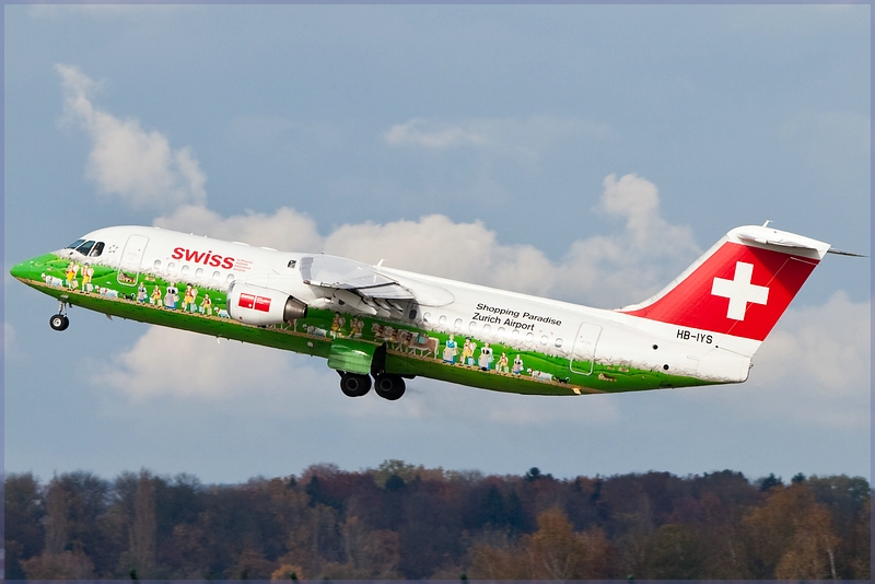 Take off/Avro RJ85/Swiss/Zürich-Kloten/ZRH/Schweiz/06.11.09. - Flugzeug ...